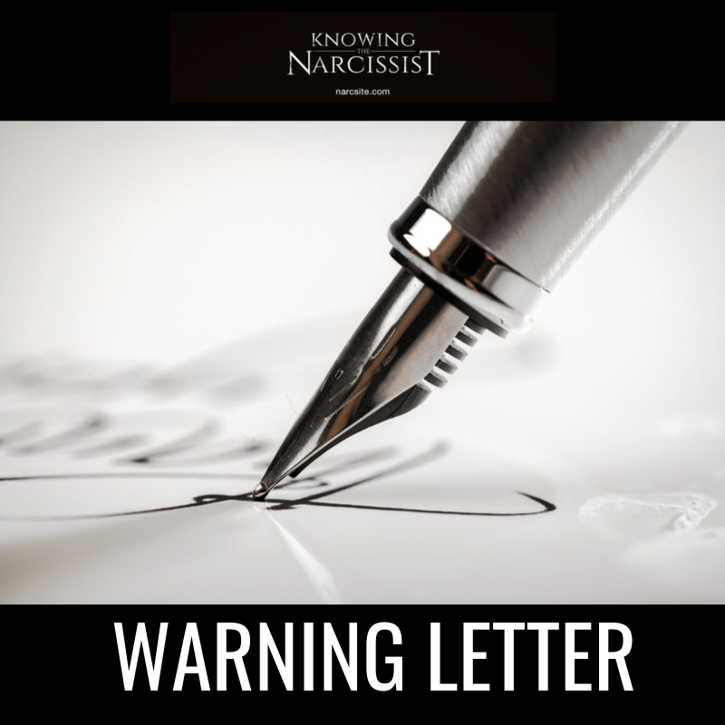 Warning Letter - HG Tudor - Knowing The Narcissist - The World's No.1 ...